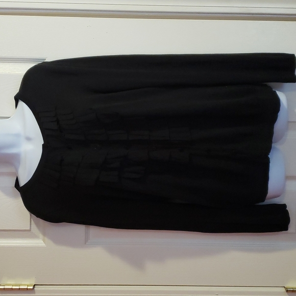 Talbots | Sweaters | Talbots Black Frilly Sweater Top | Poshmark